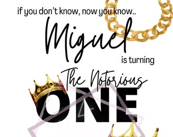 Notorious One Birthday Digital Invitation - Etsy