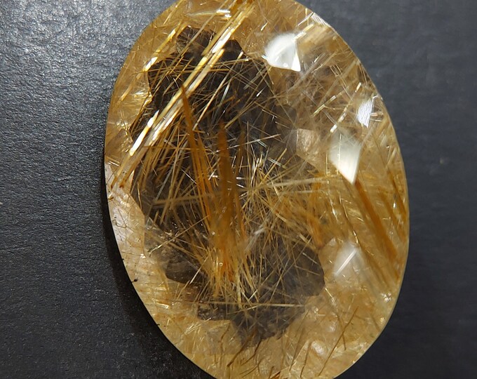 Brilliant Golden Rutile Quartz Gemstone - Faceted Natural Rutilated ...