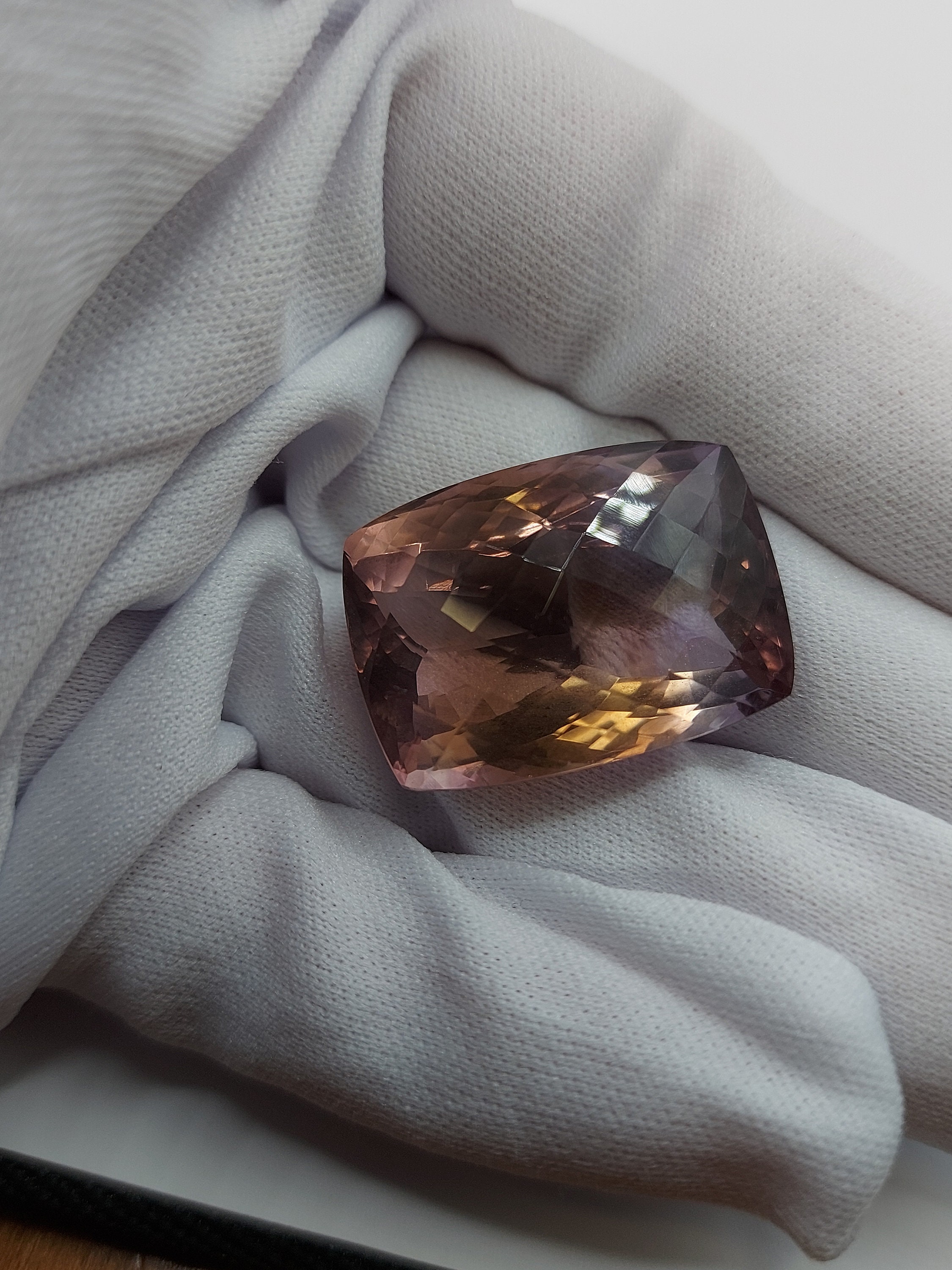 Giant Checker Cut Ametrine Gemstone - Natural Bi Color Trystine Quartz ...