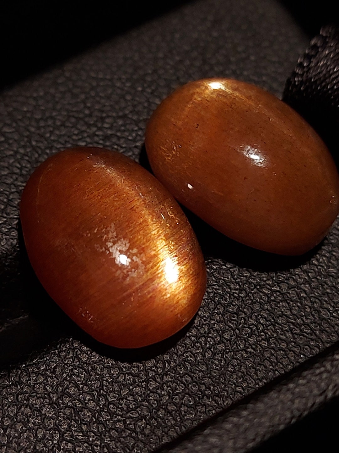 2 Natural Sunstone Gemstones - Golden Star Sunstone Cabochon 18.30 CTS ...