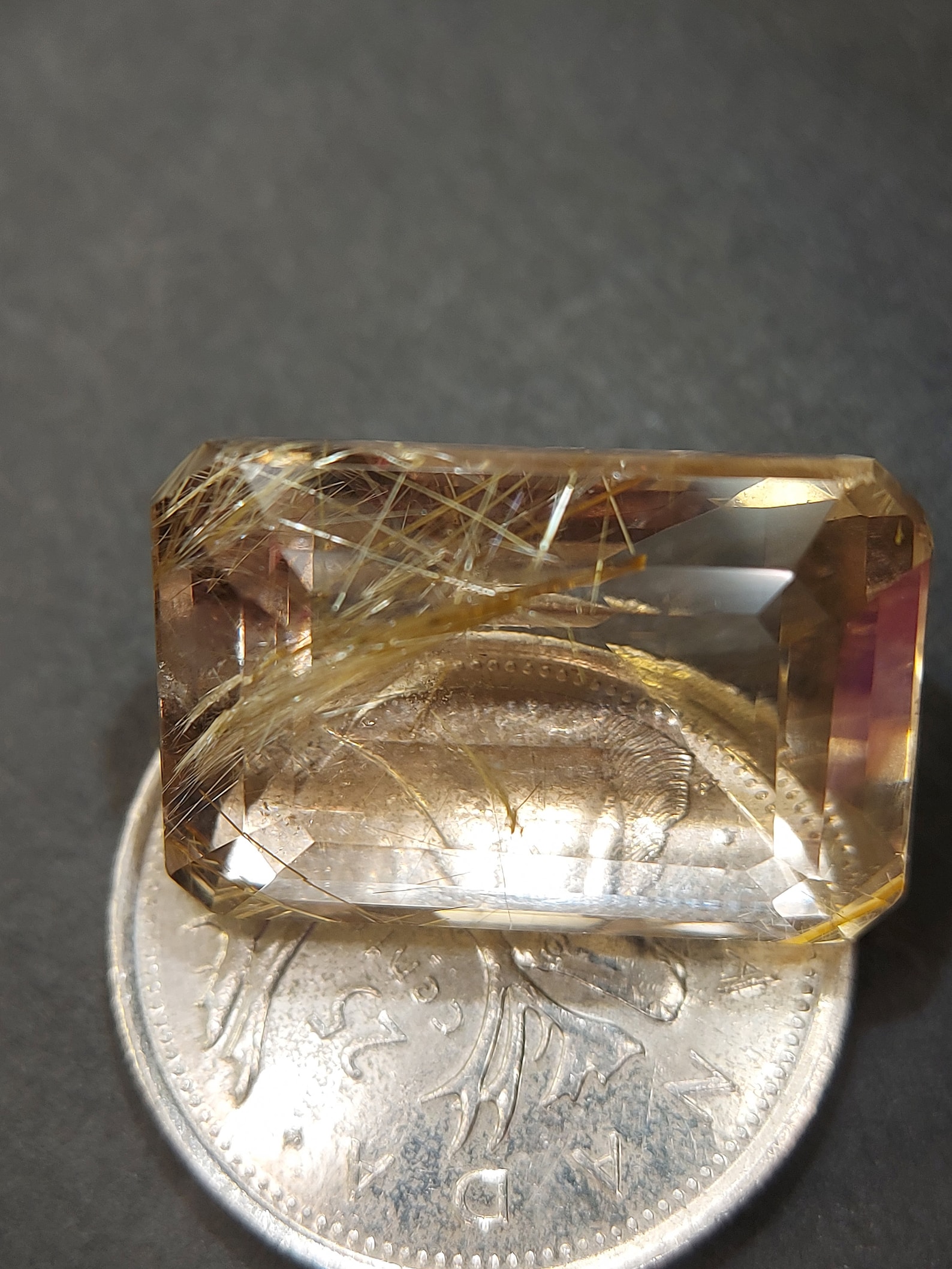 Glowing Gold Rutile Quartz Gemstone - Faceted Natural Rutilated Quartz ...