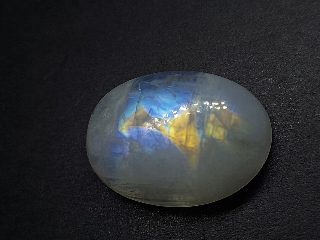 Rainbow Moonstone Cabochon - Natural Bi Color Orthoclase Feldspar ...