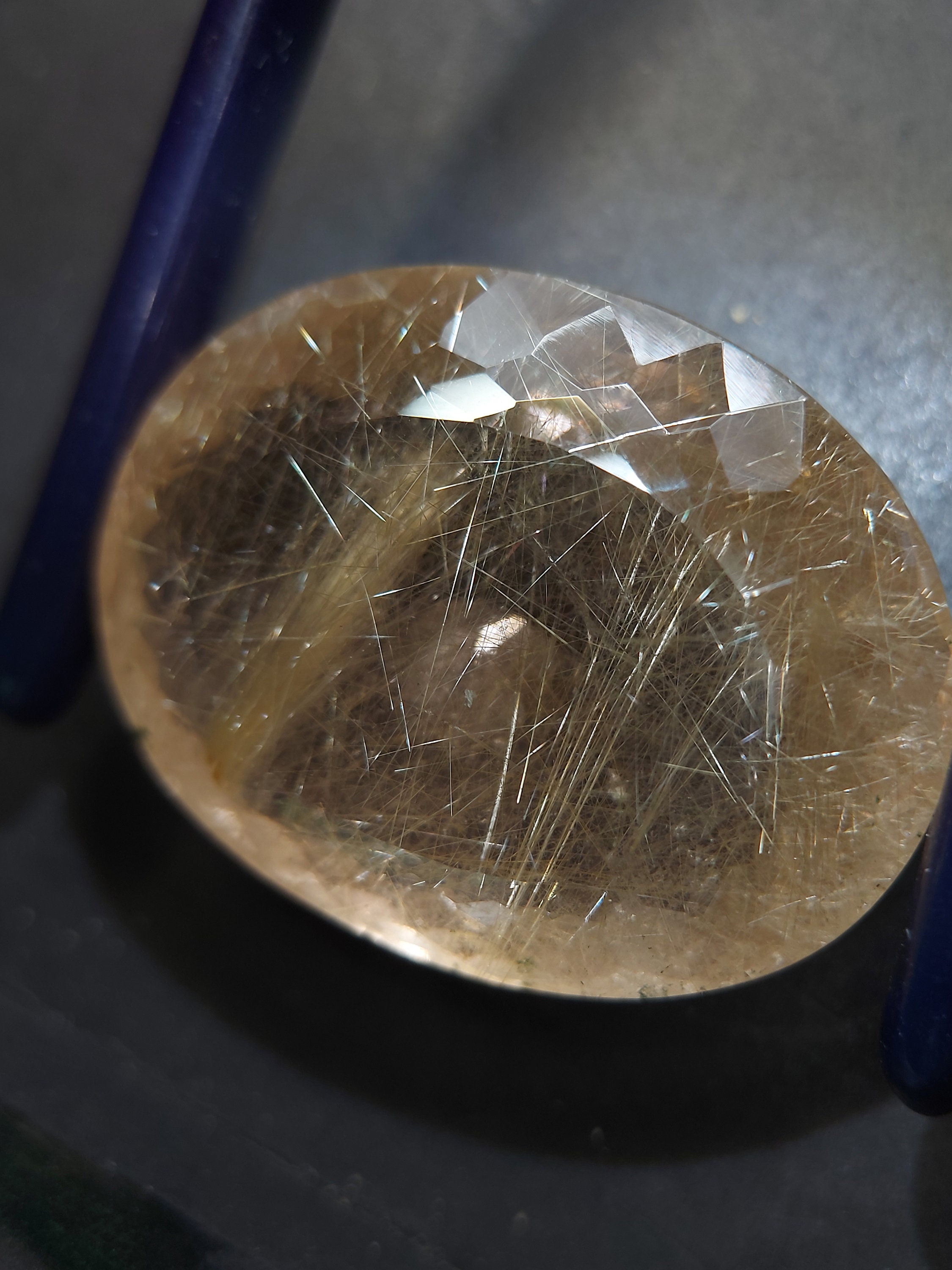 Massive Rutilated Quartz Gemstone - Faceted Natural Golden Rutile ...