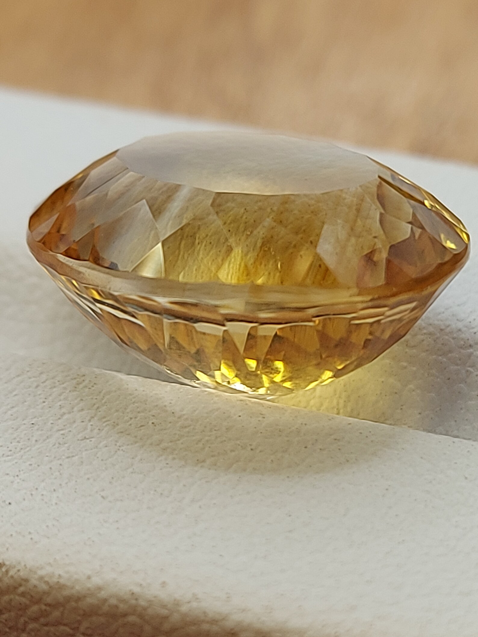 Glowing Laser Cut Citrine Gemstone - Faceted Natural Golden Quartz 15. ...