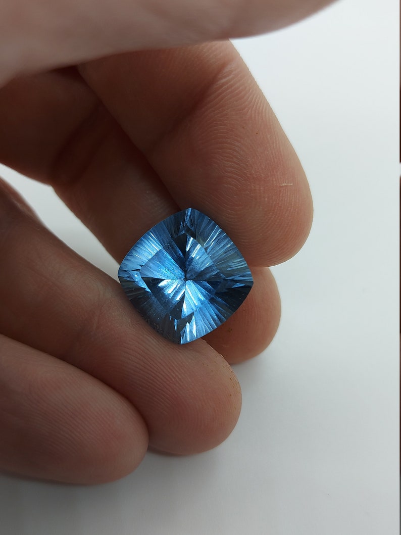Large Laser Cut Blue Topaz Gemstone - Faceted Natural Topaz 24.45 CTS ...