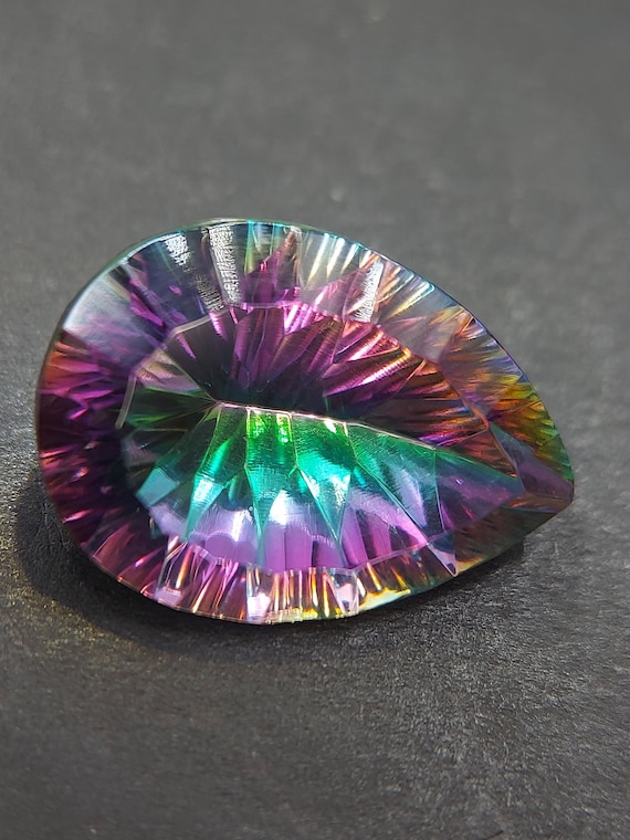 Multi Color Quartz Gemstone Faceted Natural Mystic Quartz 20.00 CTS Pear Shape 22 X 16 Mm Loose Transparent Stone for Jewelry Making Etsy UK
