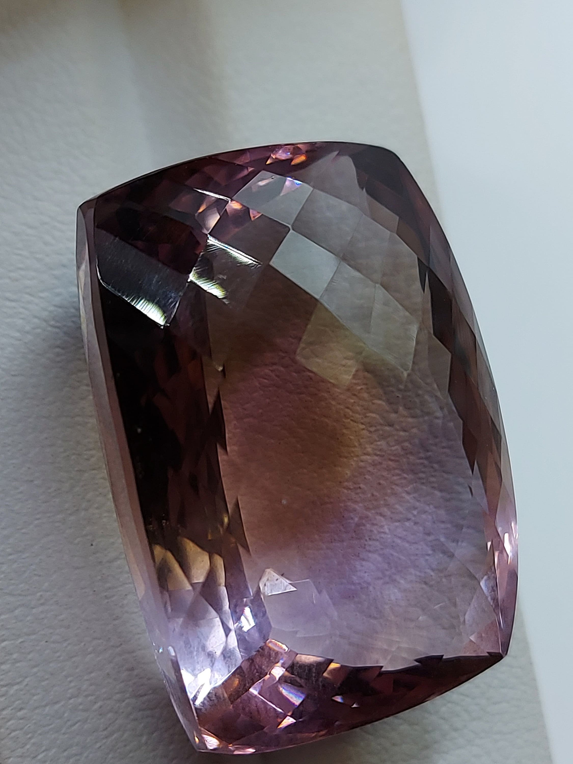 Giant Checker Cut Ametrine Gemstone - Natural Bi Color Trystine Quartz ...