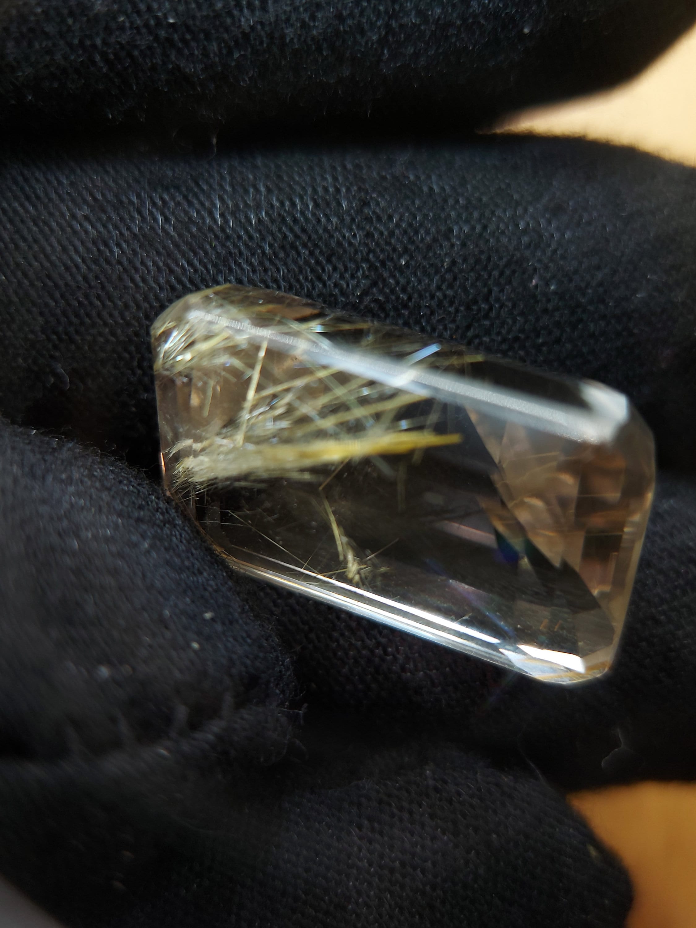 Glowing Gold Rutile Quartz Gemstone - Faceted Natural Rutilated Quartz ...