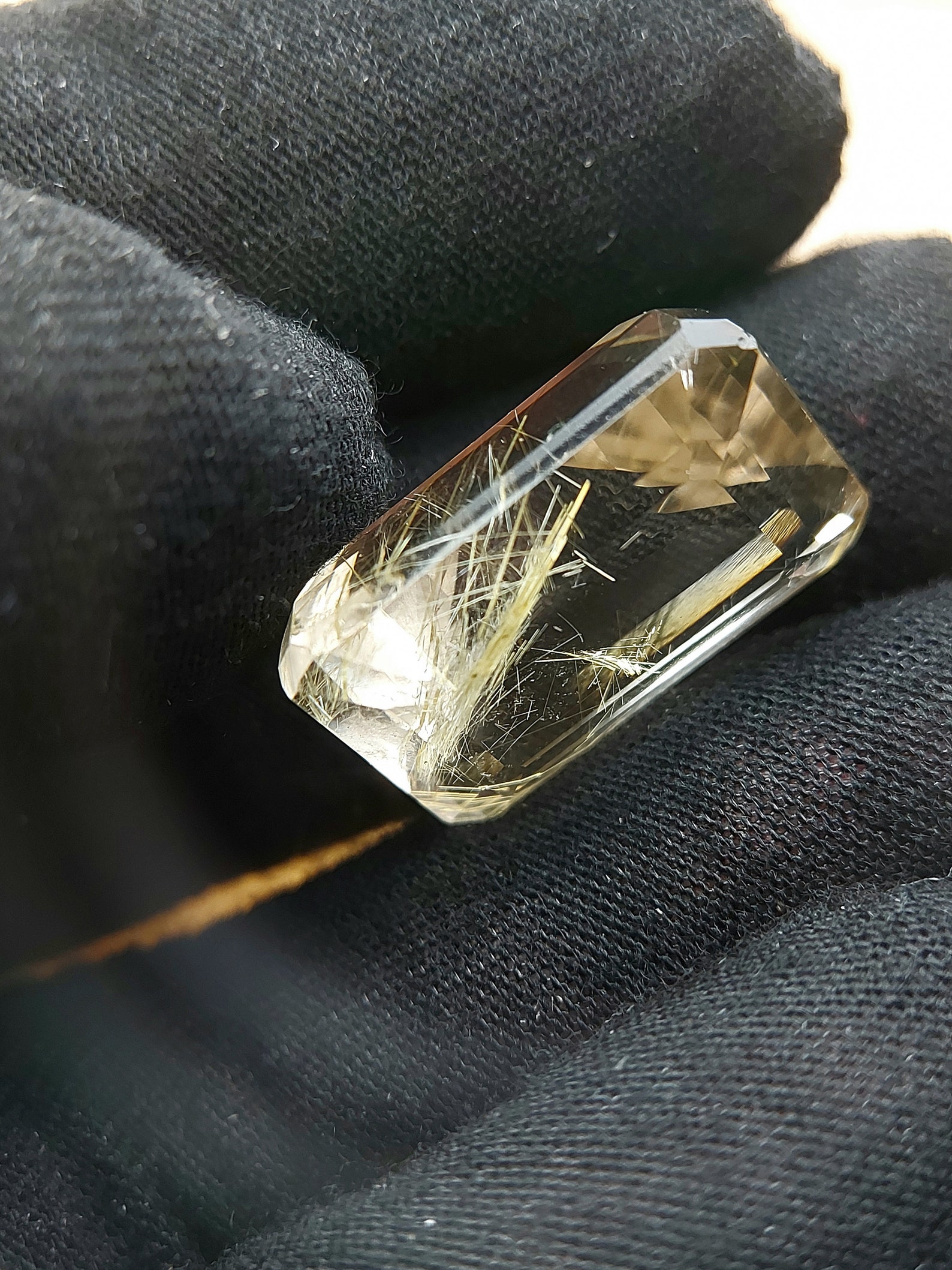 Glowing Gold Rutile Quartz Gemstone - Faceted Natural Rutilated Quartz ...