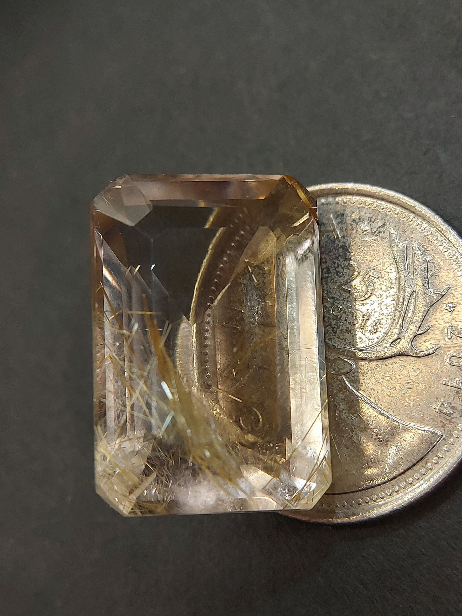 Glowing Gold Rutile Quartz Gemstone - Faceted Natural Rutilated Quartz ...