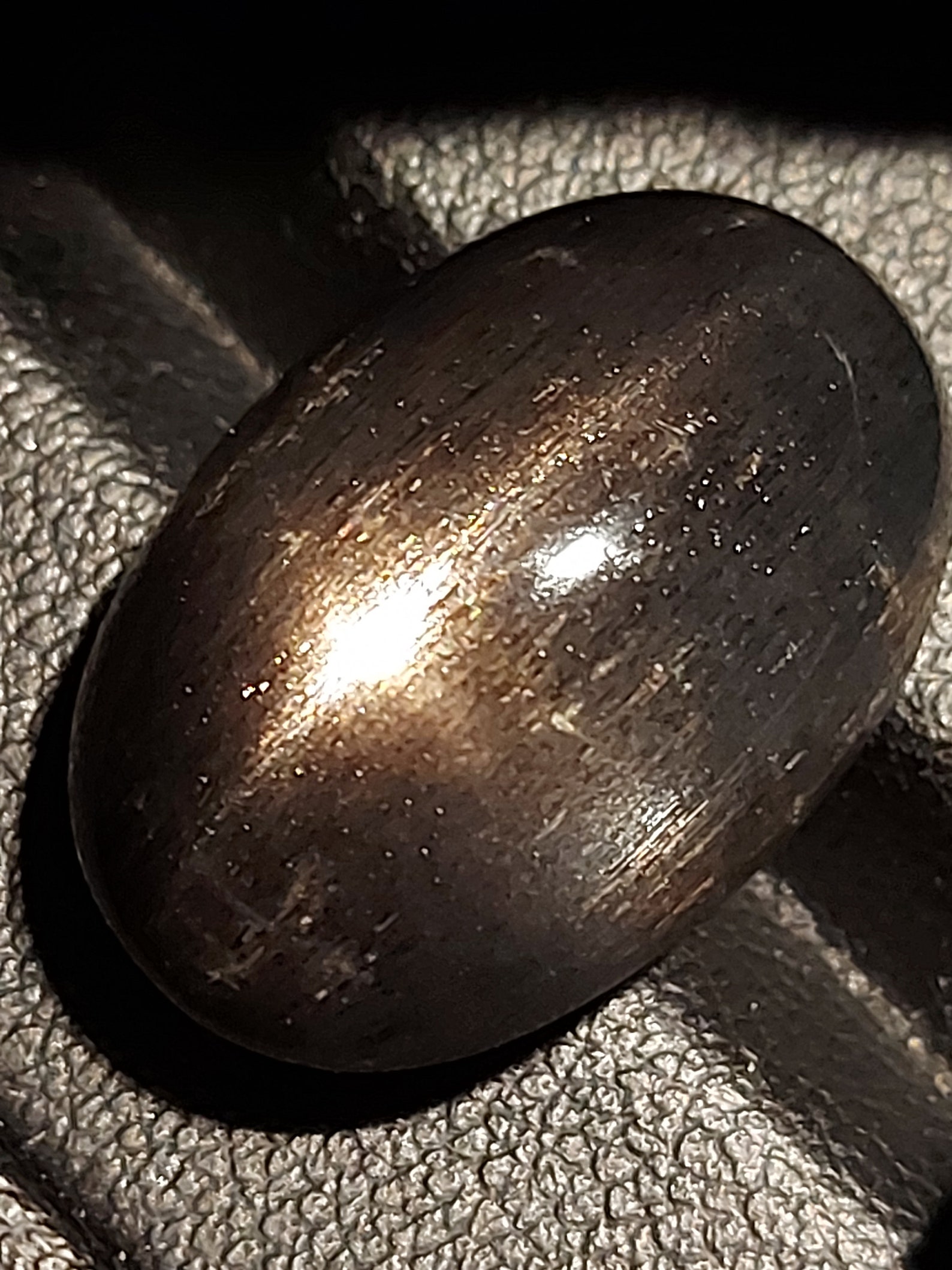 Vivid Black Star Sunstone Cabochon - Large Natural Sunstone Gemstone 19 ...