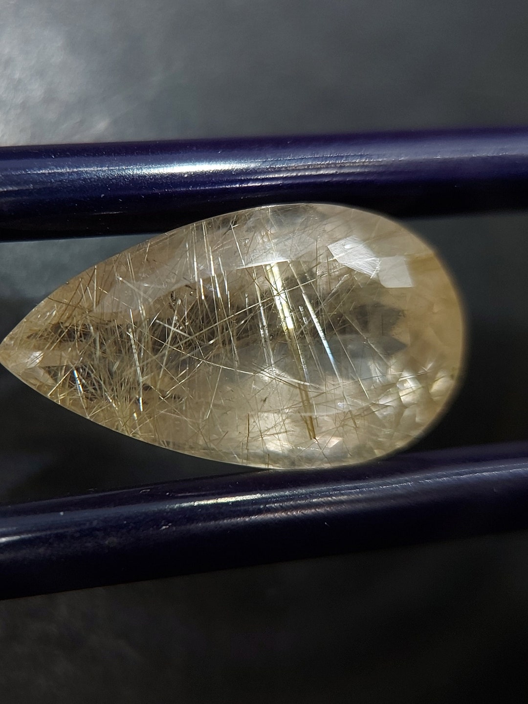 Flashy Golden Rutile Quartz Gemstone - Faceted Natural Rutilated Quartz ...