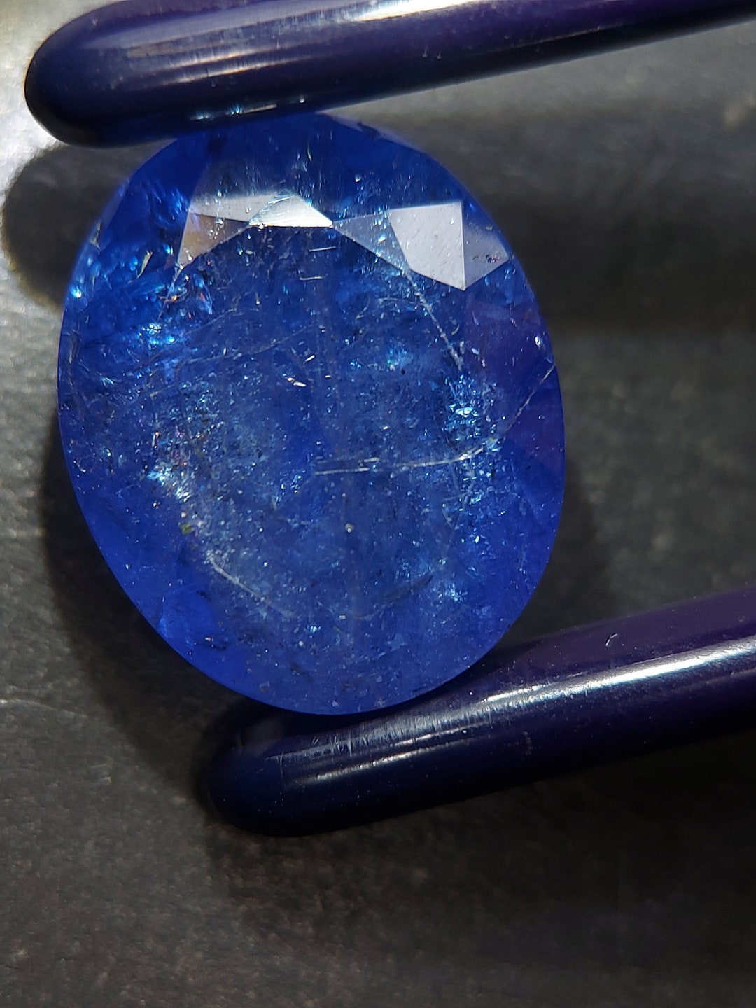 Huge Sparkling Tanzanite Gemstone - Faceted Natural Blue Zoisite 21.40 CTS - Oval Shape 19 X 16 ...