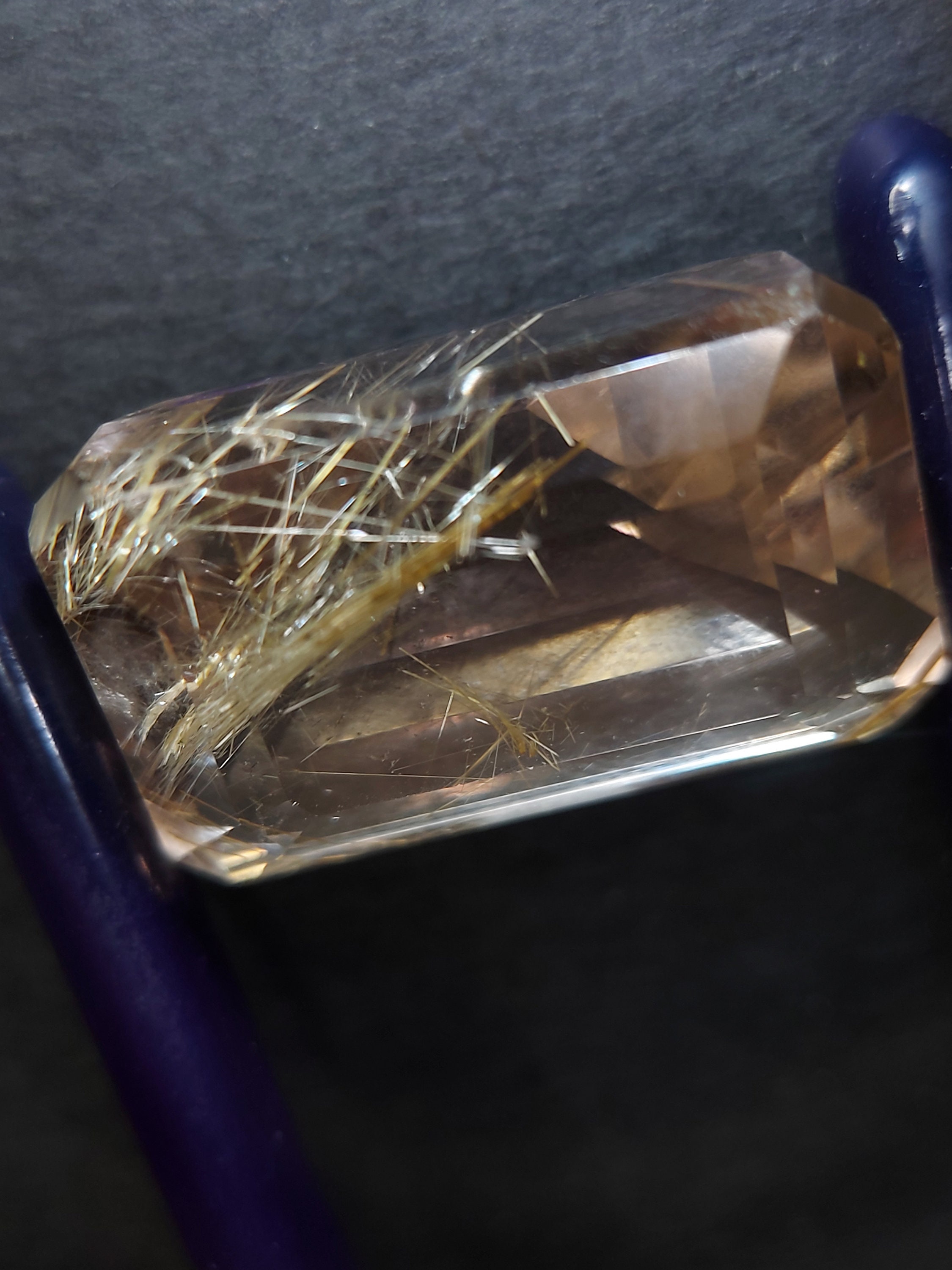 Glowing Gold Rutile Quartz Gemstone - Faceted Natural Rutilated Quartz ...
