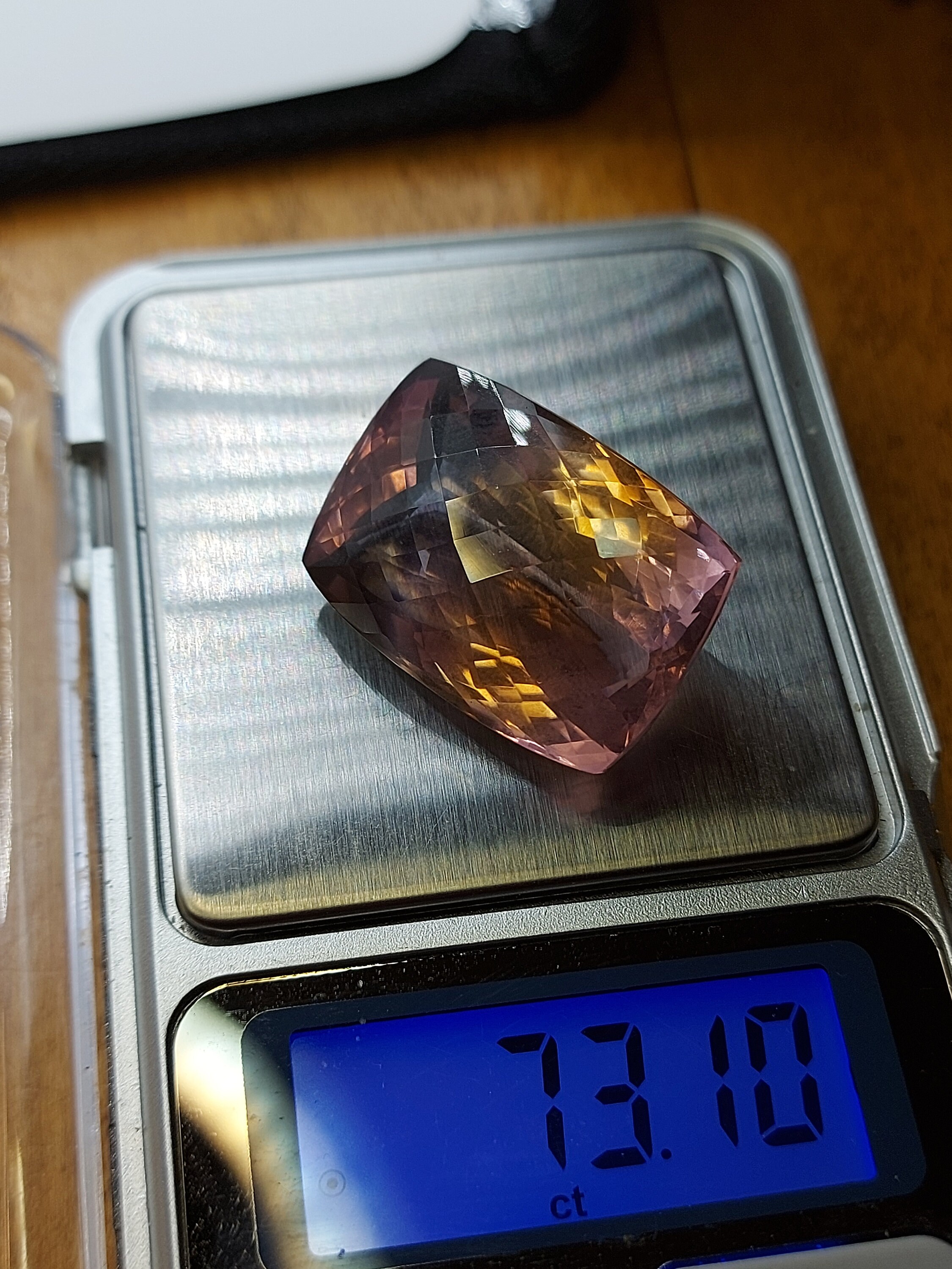 Giant Checker Cut Ametrine Gemstone - Natural Bi Color Trystine Quartz ...
