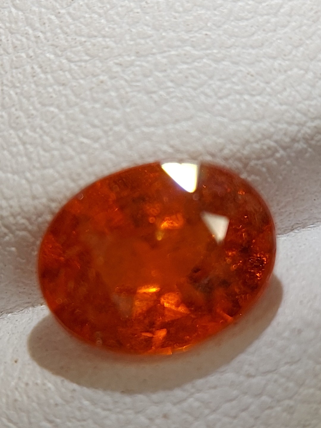 Genuine Orange Spessartite Garnet Gemstone Faceted Natural Fanta Garnet 3.25 CTS Oval 10 X 8 Mm ...