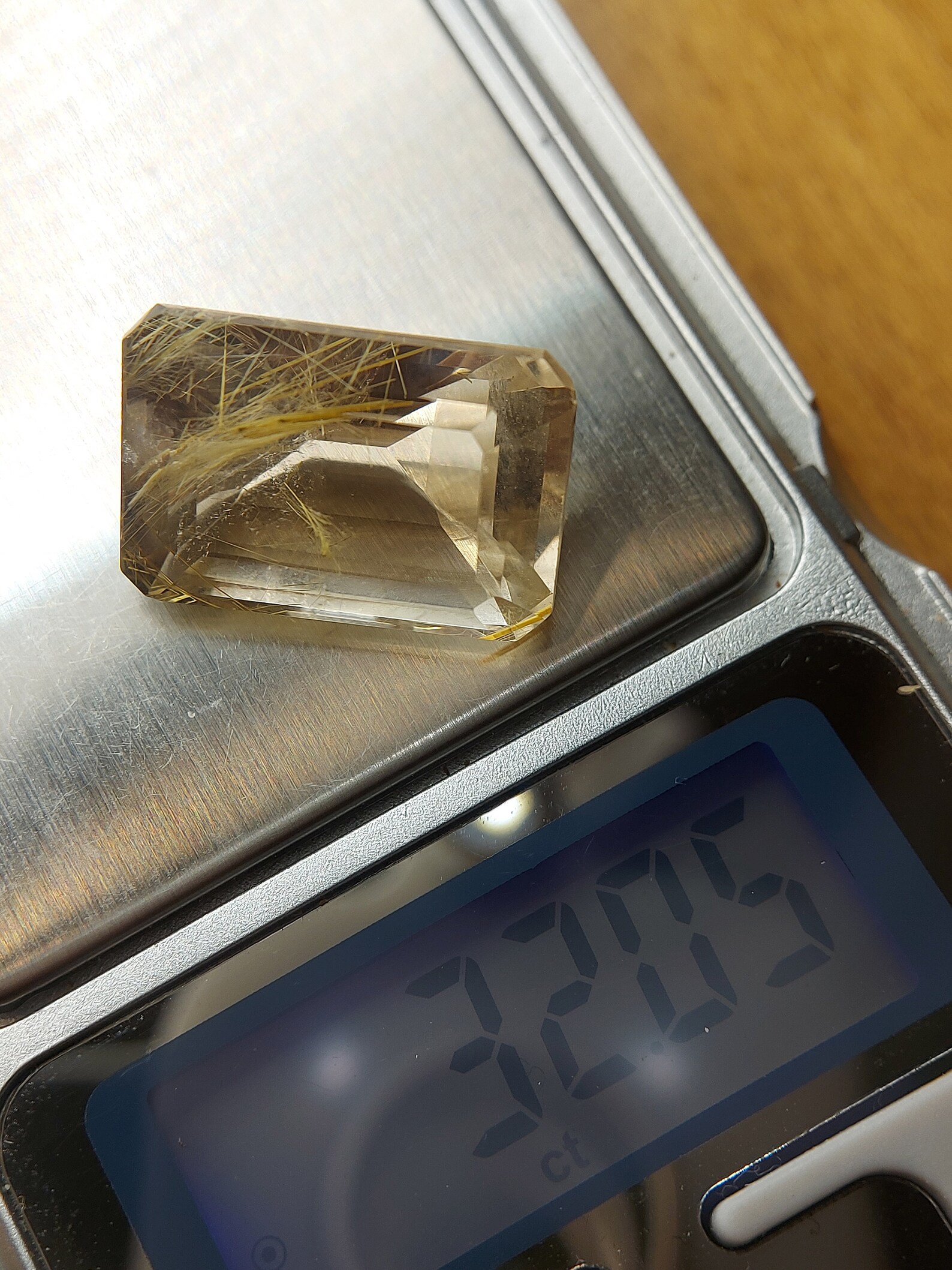 Glowing Gold Rutile Quartz Gemstone - Faceted Natural Rutilated Quartz ...