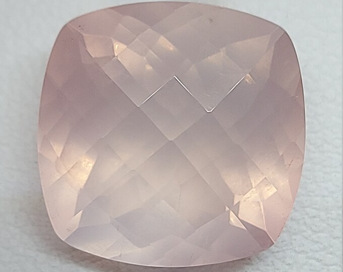 Checker Cut Rose Quartz Gemstone - Faceted Loose Quartz 10.20 CTS ...