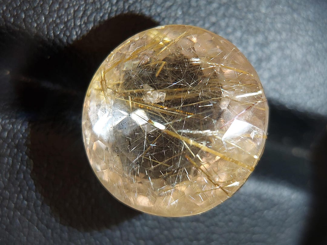 Bright Gold Rutile Quartz Gemstone - Faceted Natural Rutilated Quartz ...