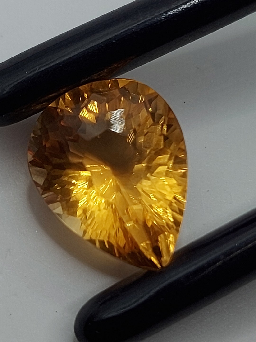 Clean Laser Cut Citrine Gemstone - Faceted Natural Citrine Quartz 6.75 ...