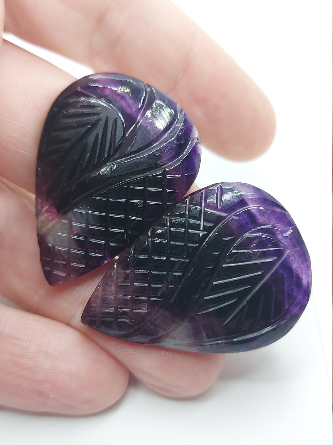 Natural Purple Fluorite Gemstone - Loose Fluorspar Cabochon 100.85 CTS ...