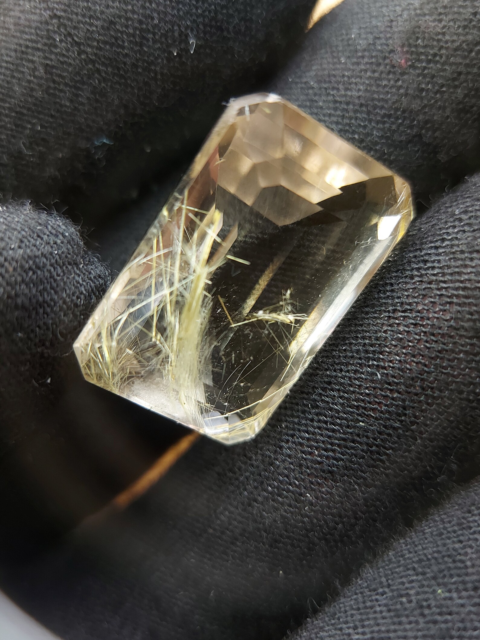 Glowing Gold Rutile Quartz Gemstone - Faceted Natural Rutilated Quartz ...