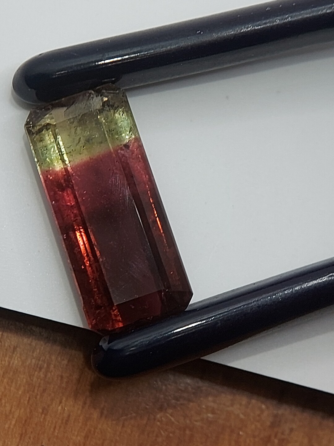 Large Tri Color Tourmaline Gemstone - Faceted Natural Multi Color Gem ...