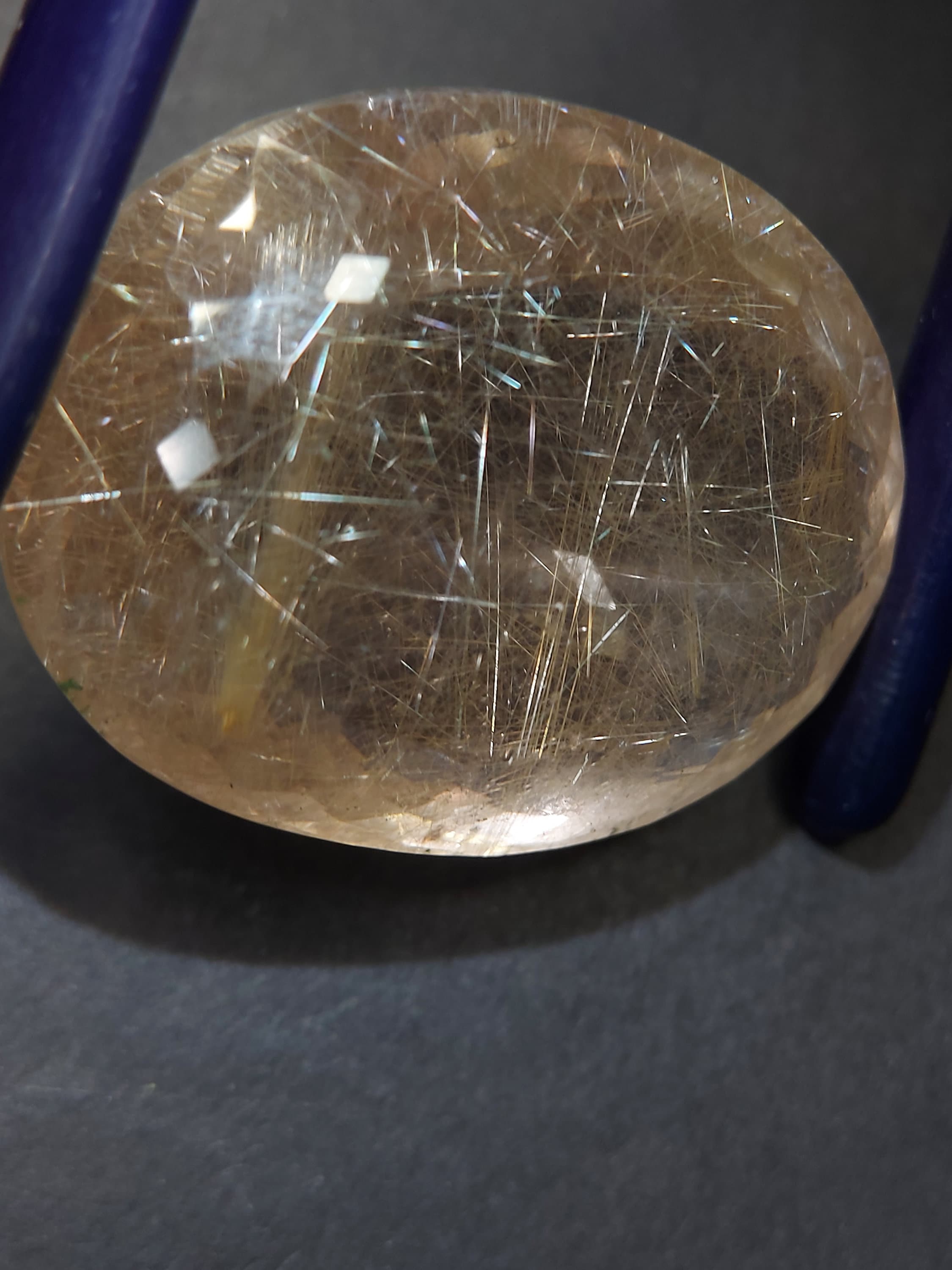 Massive Rutilated Quartz Gemstone - Faceted Natural Golden Rutile ...