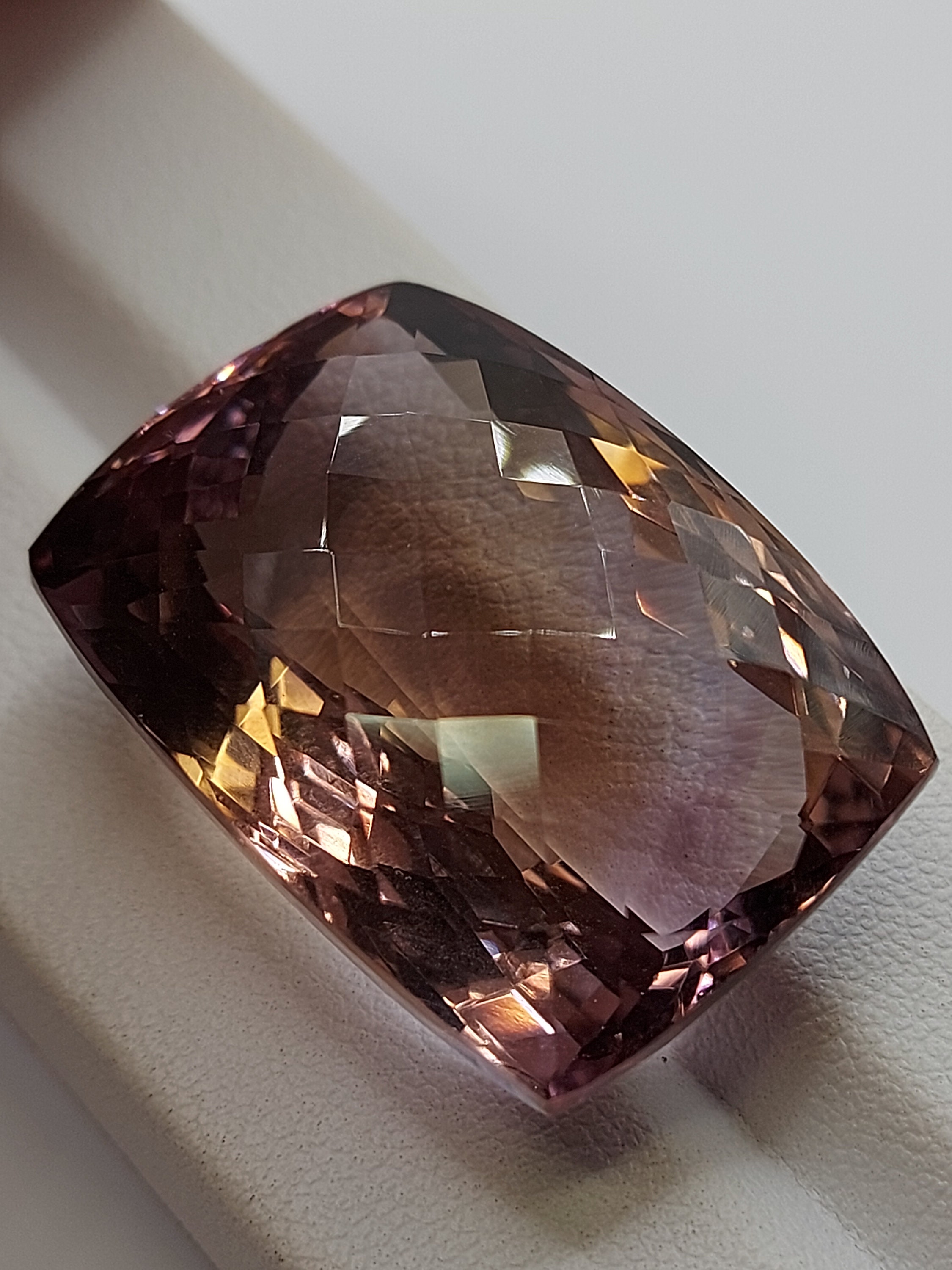 Giant Checker Cut Ametrine Gemstone - Natural Bi Color Trystine Quartz ...
