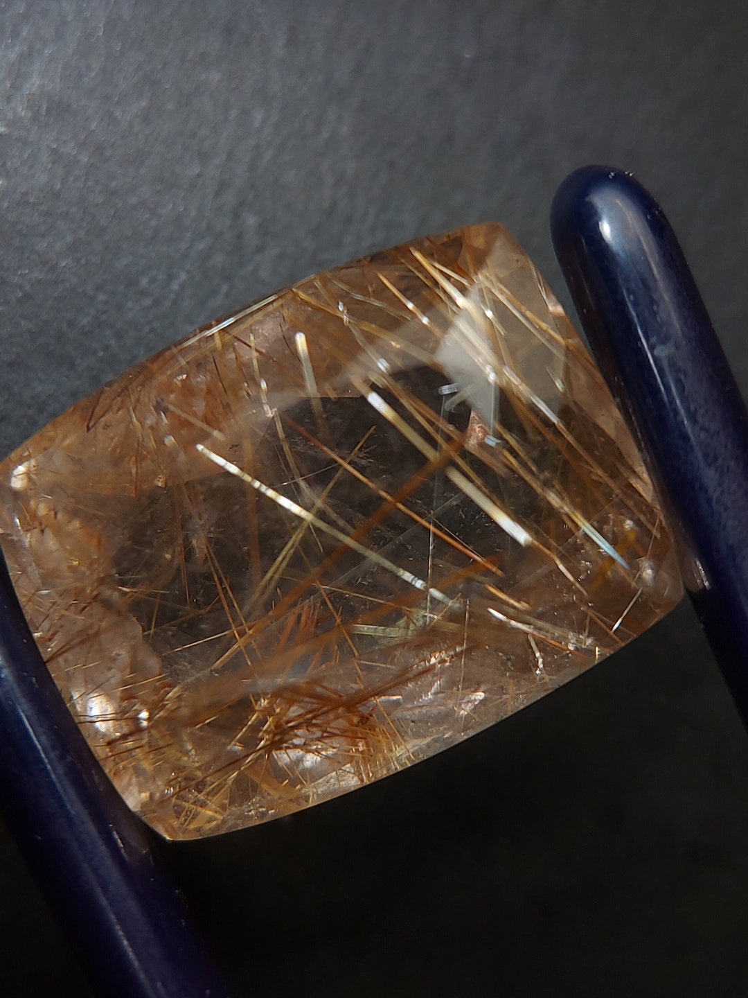 Massive Golden Rutile Quartz Gemstone - Faceted Natural Rutilated ...