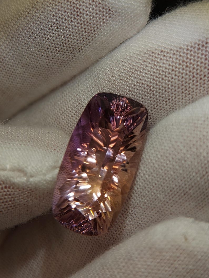 Laser Cut Ametrine Gemstone - Faceted Natural Trystine Quartz 20.85 CTS ...