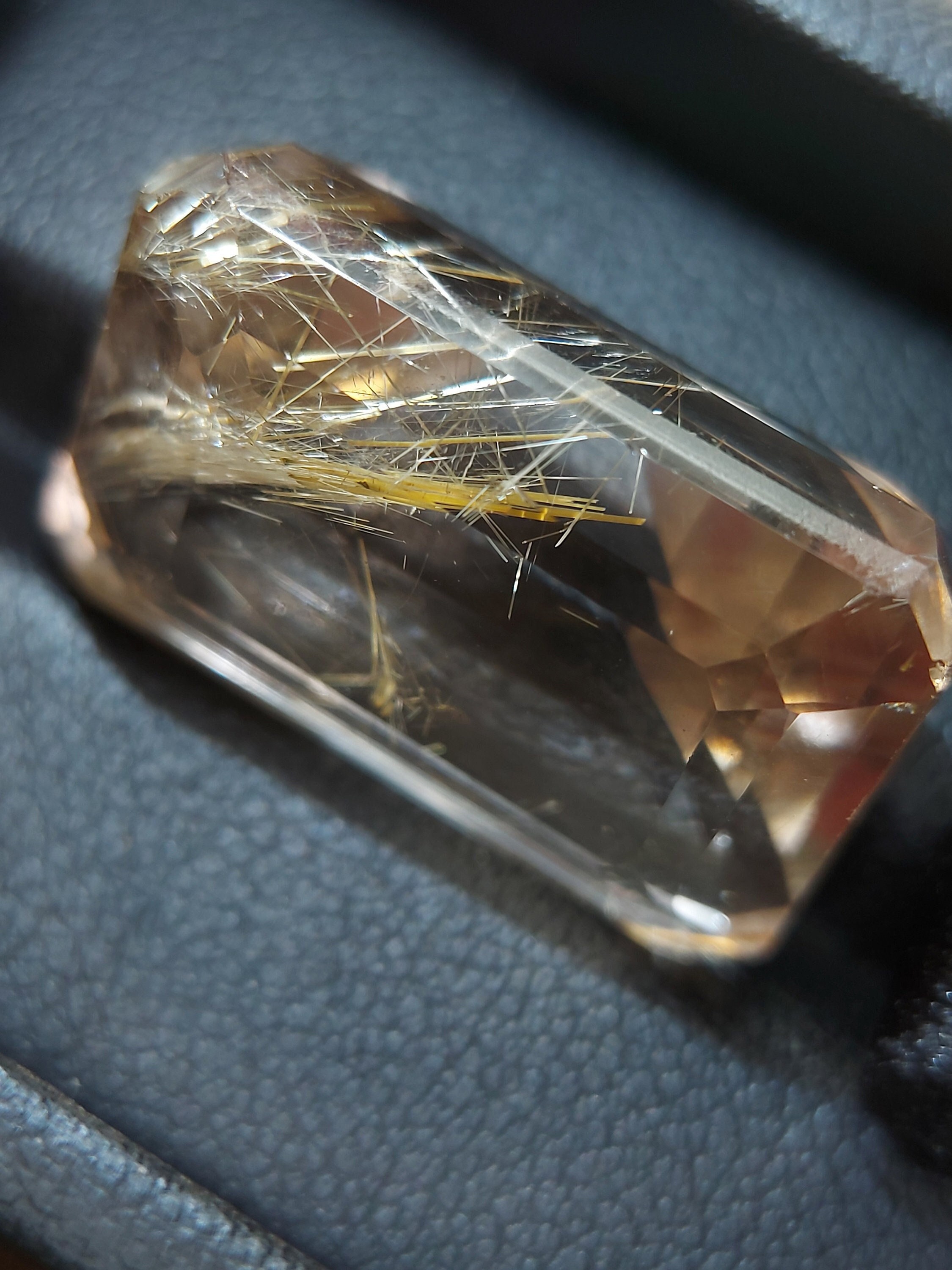 Glowing Gold Rutile Quartz Gemstone - Faceted Natural Rutilated Quartz ...