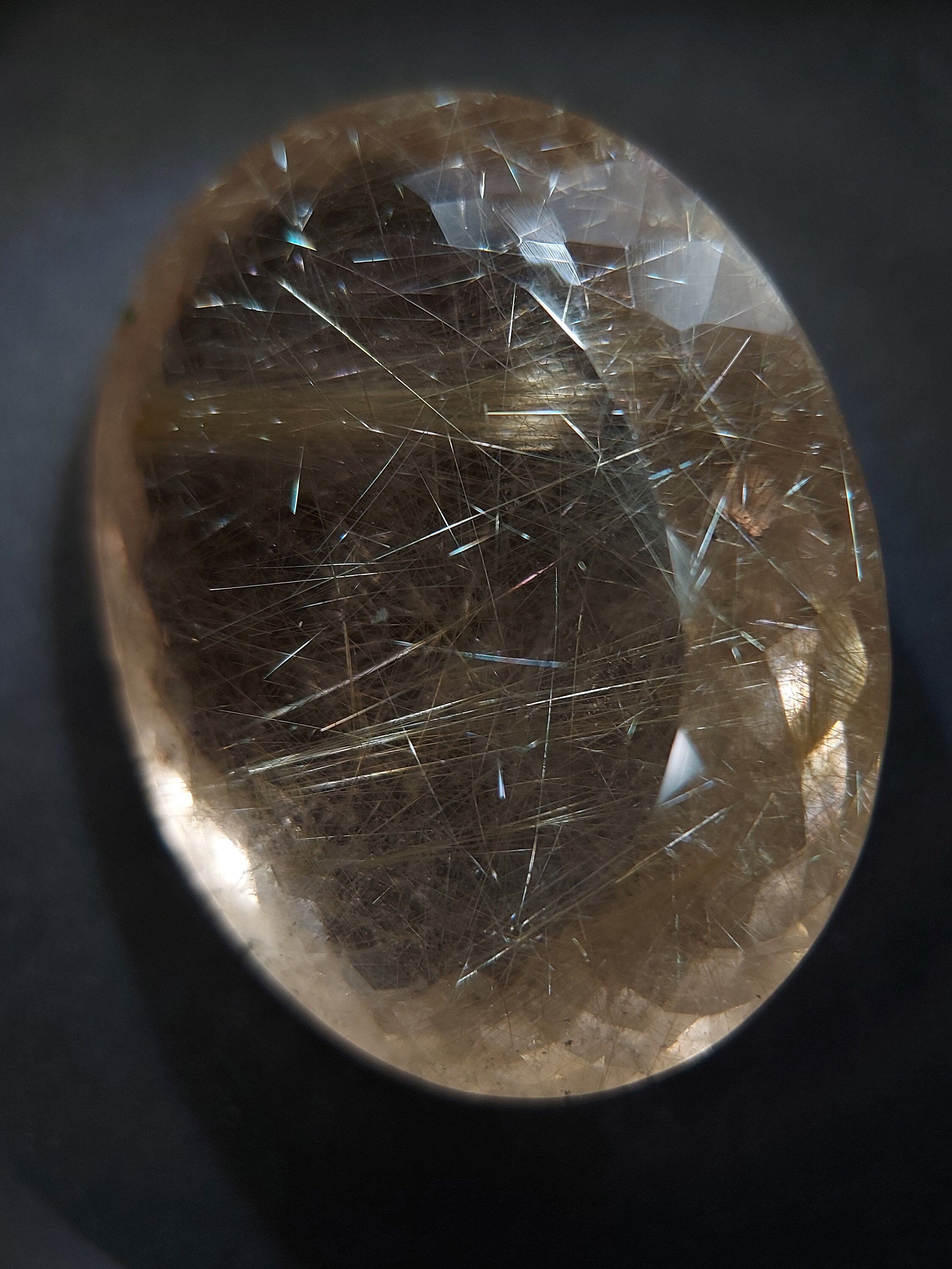 Massive Rutilated Quartz Gemstone - Faceted Natural Golden Rutile ...
