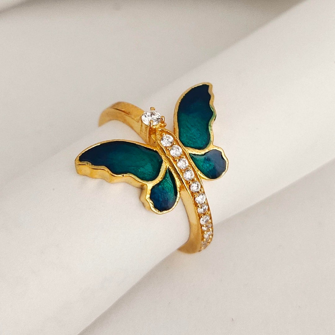 Butterfly Ring Sterling Silver, Enamel Artisan Jewelry, Best Selling ...