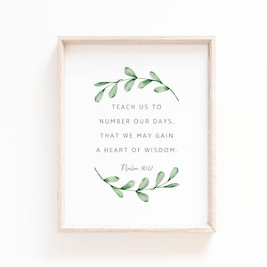 Psalm 90 Teach Us to Number Our Days - Etsy