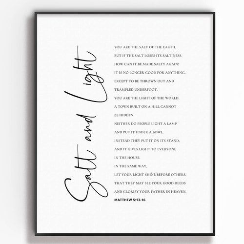Matthew 5:13-16 Bible Verse Wall Art Set of 2 Prints Scripture - Etsy