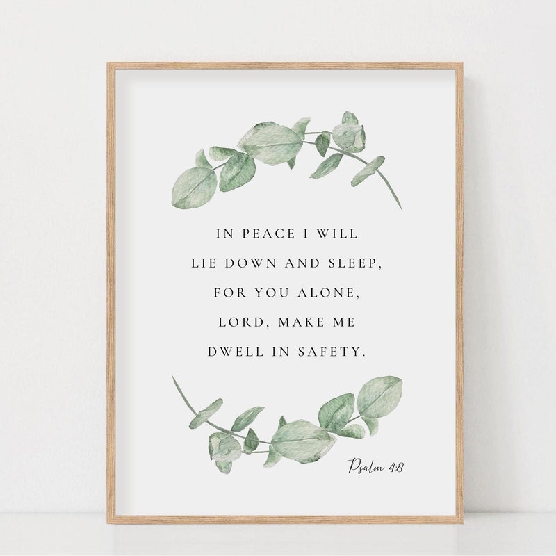 Christian Posters Psalm 4 8 - Etsy