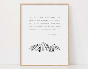 Psalm 16:8 I Will Not Be Shaken Bible Verse Wall Art, Mountain ...
