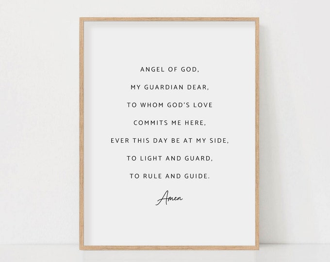 Guardian Angel Poster, Angel of God, My Guardian Dear, Christian Child ...