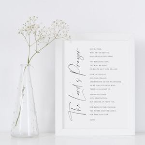 The Lords Prayer Print, Our Father Prayer Printable, Christian Home ...