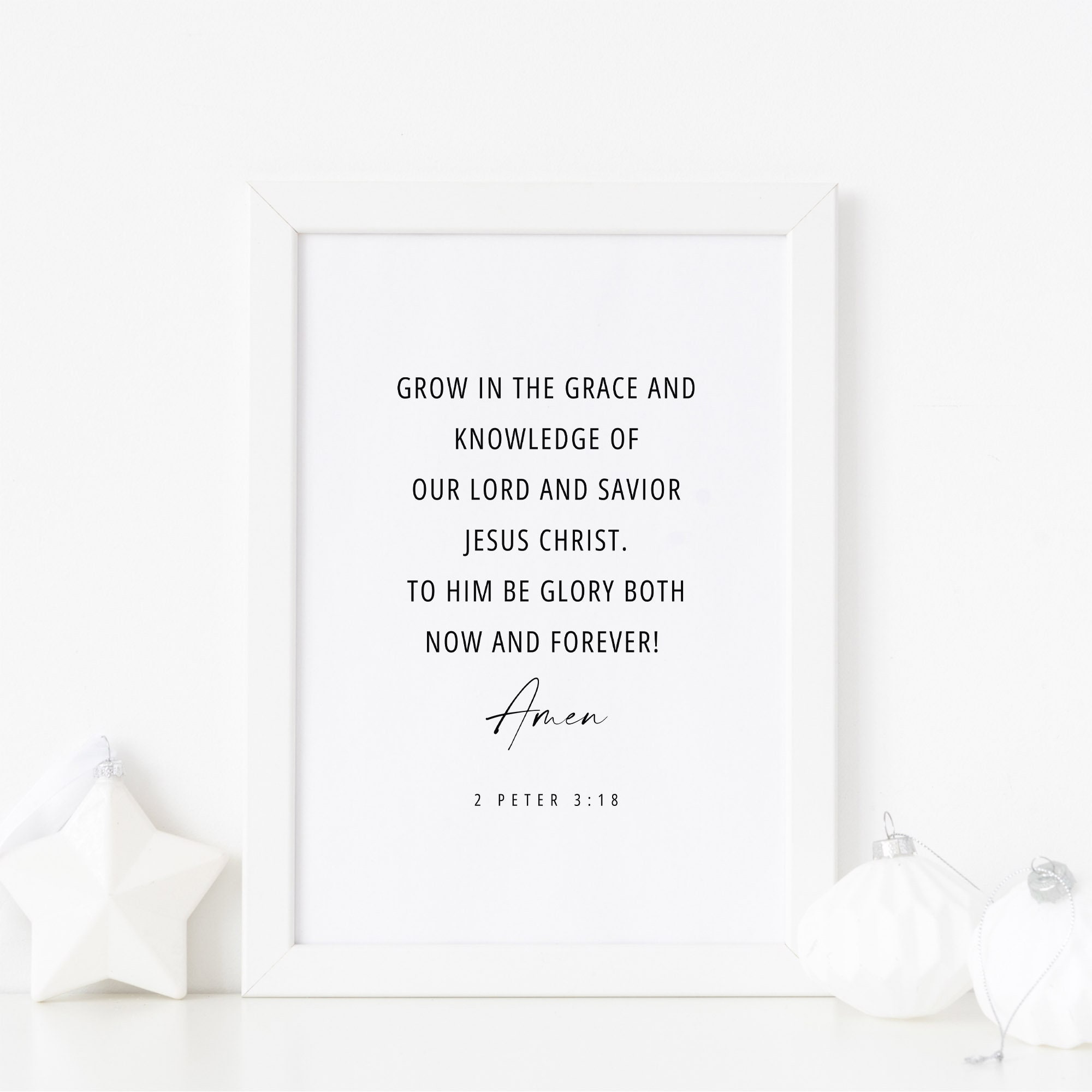2 Peter 3:18 Grow in Grace Scripture Wall Art Print Christian - Etsy