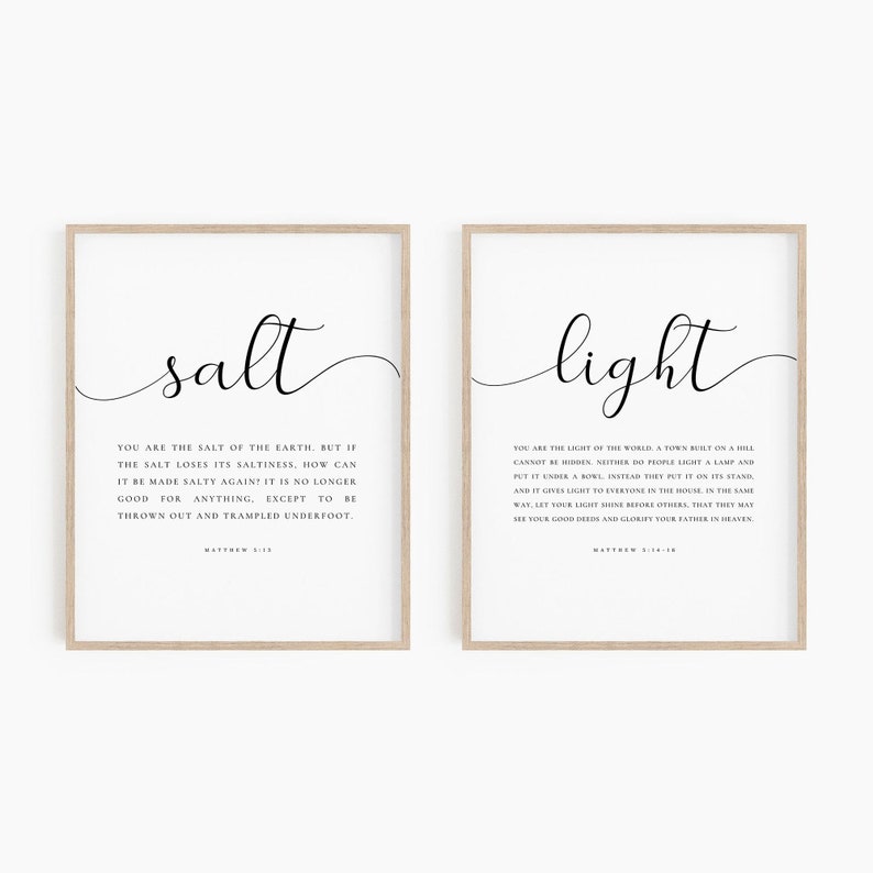 Salt and Light Wall Art Print Set of 2 Matthew 5:13-16 - Etsy