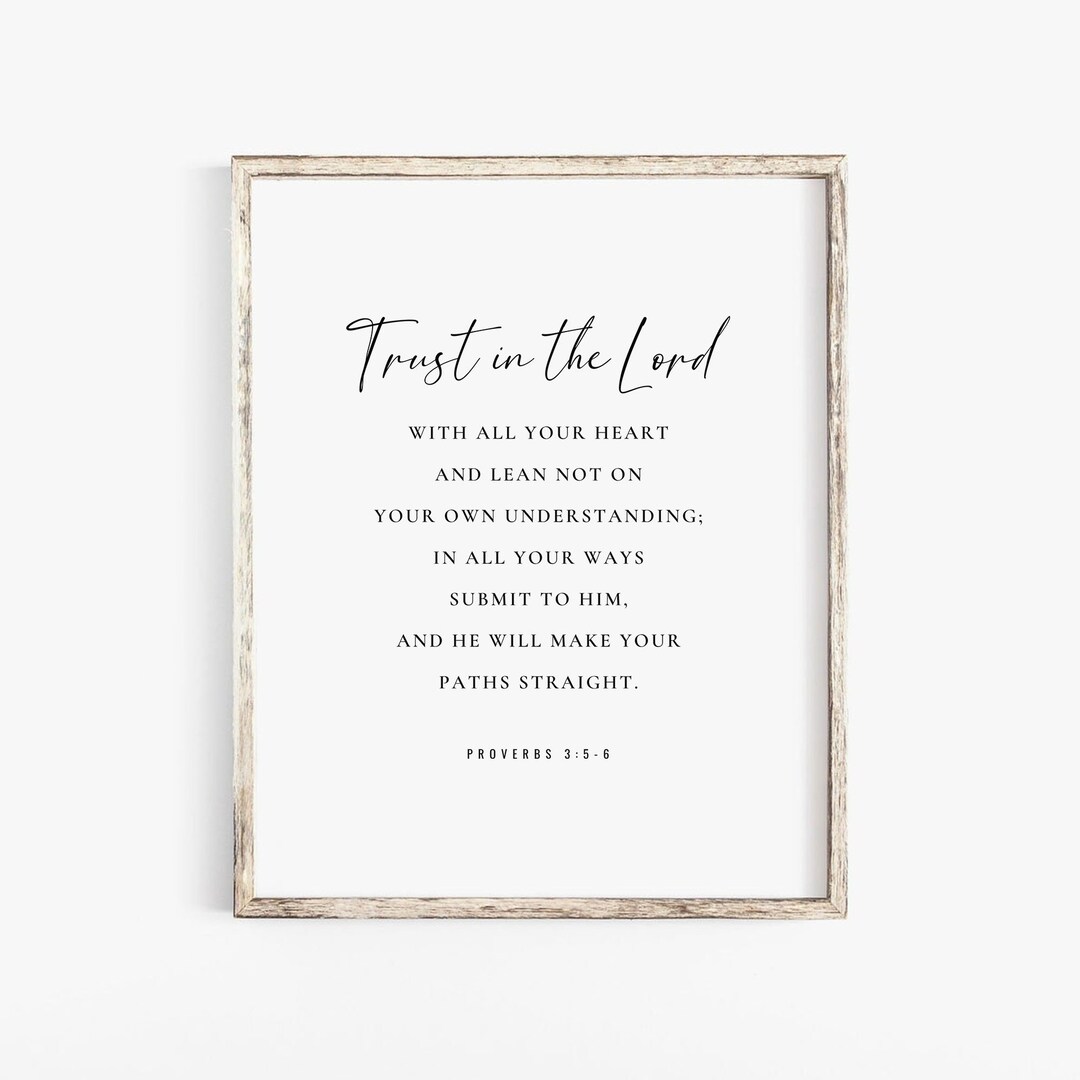 Proverbs 3:5-6 Trust in the Lord Bible Verse Printable Wall Art ...