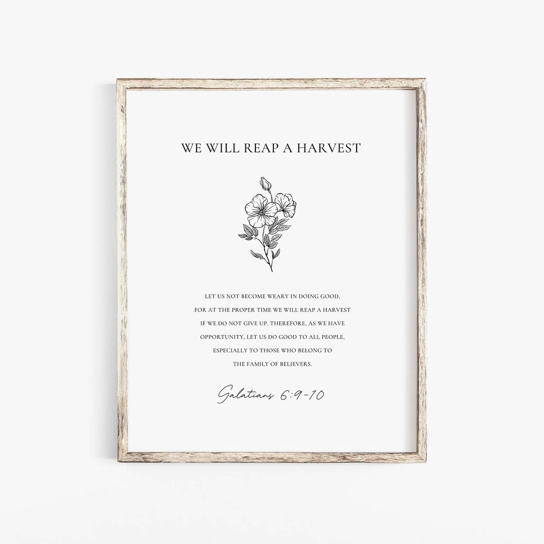 Galatians 6:9 Minimal Christian Wall Art, Bible Verse Poster, We Will ...