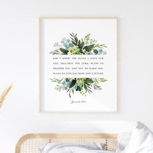Jeremiah 29:11 for I Know the Plans I Have for You Bible Verse Print ...
