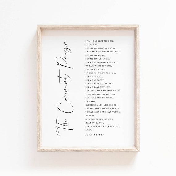 The Covenant Prayer Print John Wesley Bible Verse Wall Art | Etsy