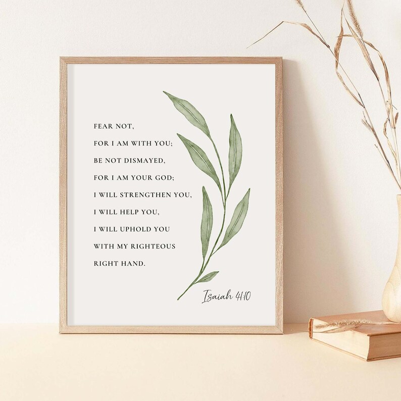 Isaiah 41:10 Bible Verse Print Botanical Scripture Wall Art - Etsy