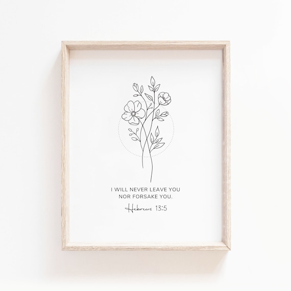 Hebrews 13:5 I Will Never Leave You nor Forsake You | Etsy