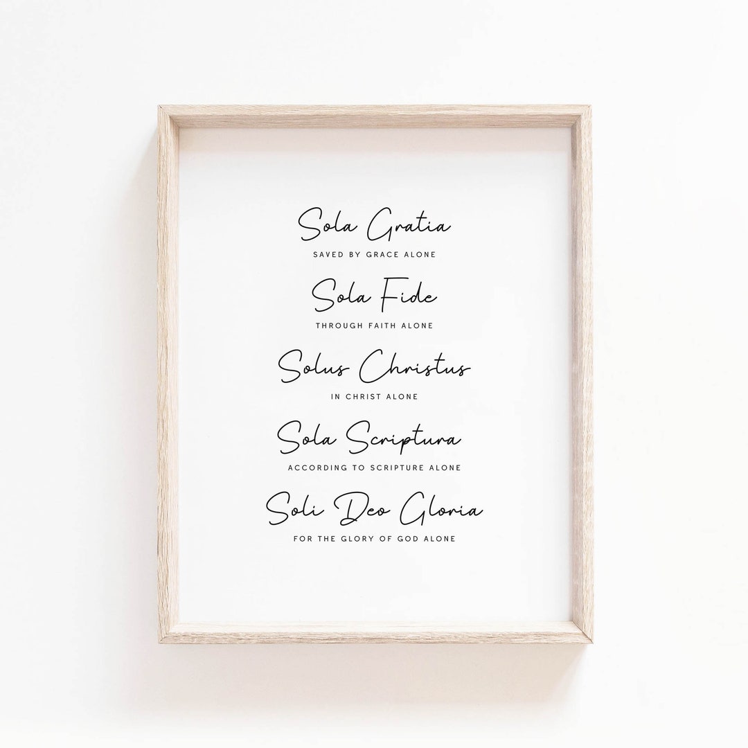 The Five Solas Printable, 5 Solas Wall Art, Christian Home Scripture ...