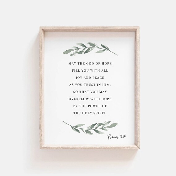 Romans 15:13 Wall Art Bible Verse Wall Art Print Botanical | Etsy